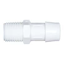 Cole-Parmer Threaded to Hose Barb Fitting, Straight Adapter, White ...