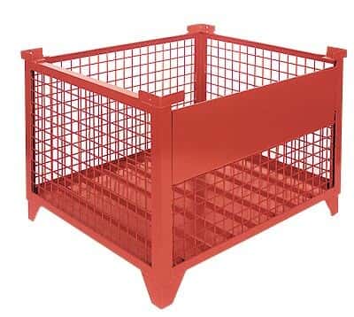 61006 RED Wire-mesh Container, 35"W x 35"D, Red from Cole-Parmer