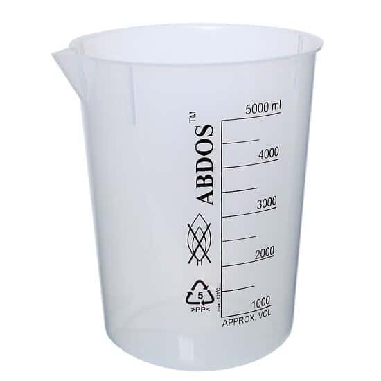 Abdos P50607 Large Capacity PP Beakers, 5000 mL, 2/Pk from Cole-Parmer ...