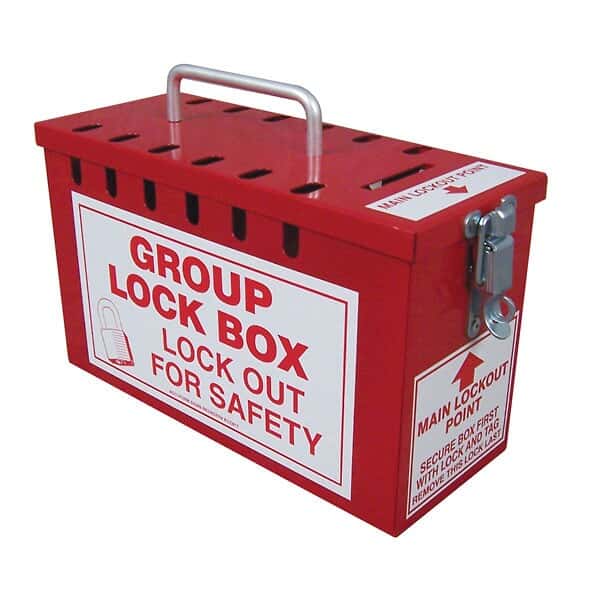 Accuform KCC617 Portable Group Slot Lockout Lock Box, Red; 10" x 6" x 4 ...
