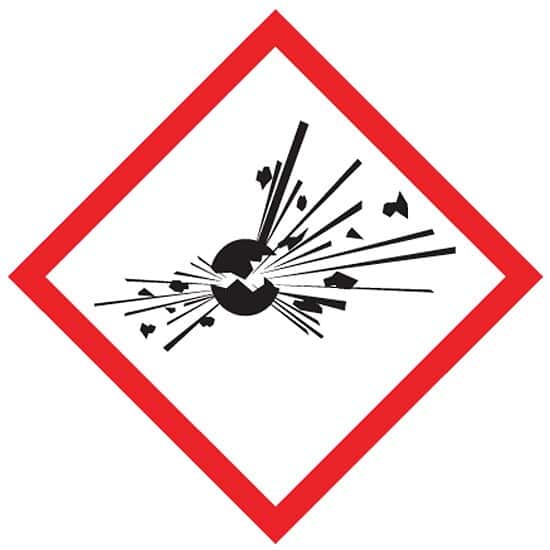 Accuform LZH603EV2 GHS Label,Exploding Bomb Pictogram,1" x 1",adhesive ...