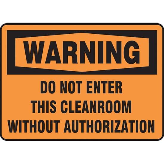 Accuform MCLR300VP Safety Sign, Warning-Do Not Enter Cleanroom, 10" x ...