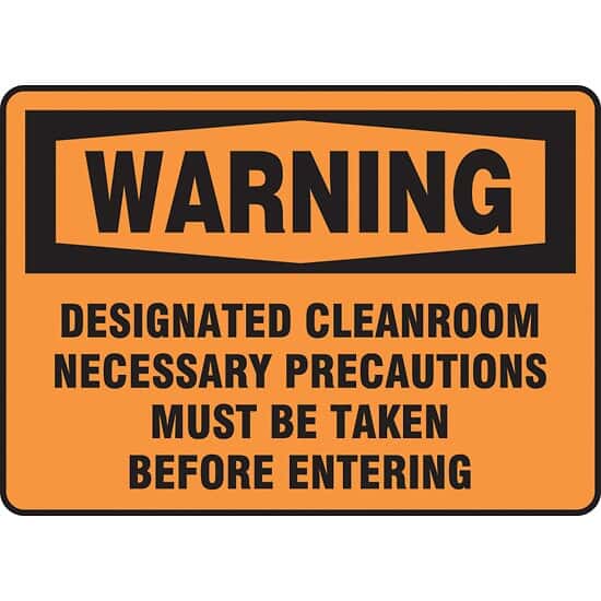Accuform MCLR301VS Safety Sign, Warning - Designated Cleanroom, 10" x ...