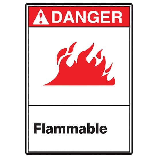 Accuform MRHL005VP ANSI Sign, Danger-Flammable, 10" x 14", Plastic from ...
