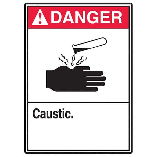Accuform MRHL133VP ANSI Sign, Danger-Caustic, 14" x 10", Plastic from ...