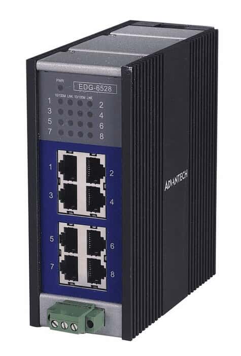 Advantech EDG-6528L-A 8 Port Industrial 10/100 Mbps Ethernet Switch ...