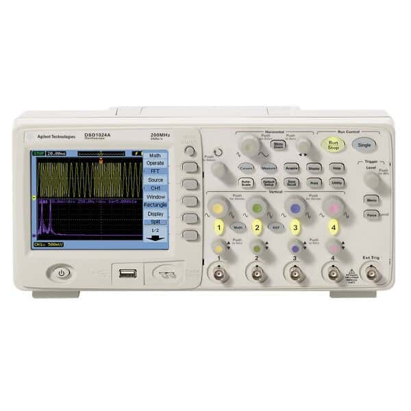Agilent DSO1024A Model Oscilloscope, 4 Channel, 200 MHz from Cole-Parmer