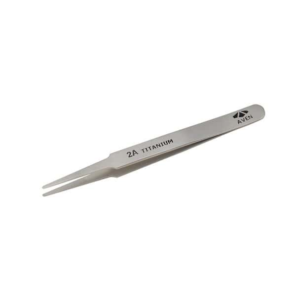 Aven Tools Titanium Precision Smooth Round-Tapered Tip 2A Tweezers, 4. ...