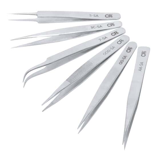 Aven Tools Precision Stainless Steel Tweezer Set of 6 w/ Pouch from ...