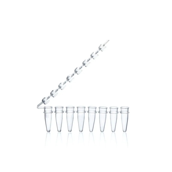 BRAND BIO-CERT® PCR 8-Strip Tube with Domed Cap, Polypropylene, Clear, 0.2 mL; 125/Pk from Cole ...