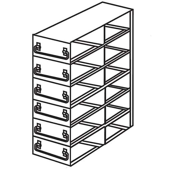 Cole-Parmer Upright Freezer Drawer Rack for Standard 2" Boxes, 2 x 6 ...