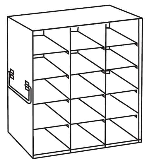 Cole-Parmer Upright Freezer Rack for 100-Place Slide Boxes, 3 x 5 Array ...