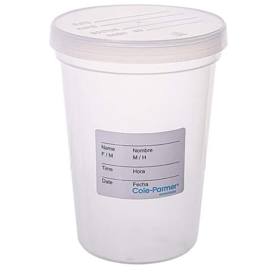 Cole-Parmer Graduated Sample Container, PP, 8 oz, Sterile; 100/CS from ...