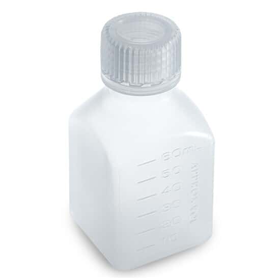 Cole-Parmer Autoclavable Media Bottles, Square Plastic, PPCO, 60 mL (2 ...