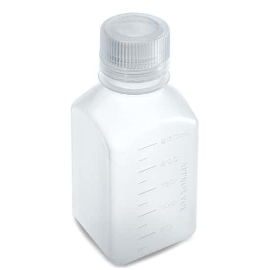 Cole-Parmer Autoclavable Media Bottles, Square Plastic, PPCO, 250 mL (8 ...