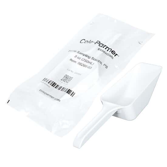 Cole-Parmer Sterile Lab Sampling Scoops, Polystyrene, 250 mL (8 oz ...