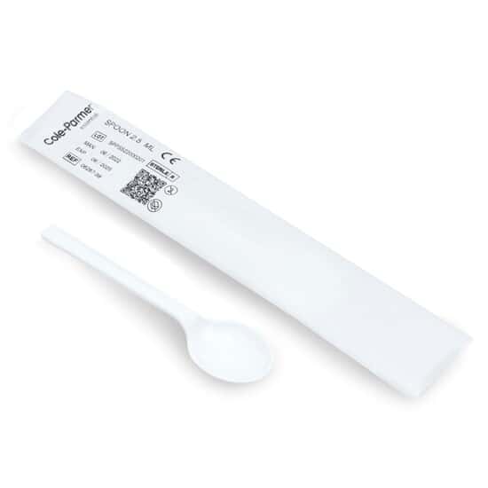 Cole-Parmer Sterile Oval Lab Sampling Spoons, Polystyrene, 2.5 mL (0.08 ...