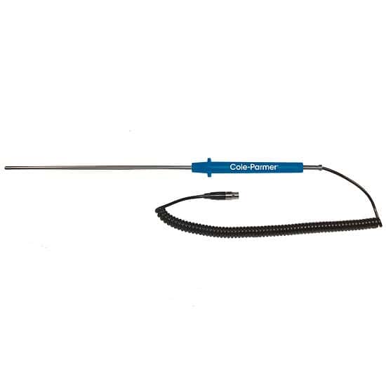 Cole-Parmer General Purpose RTD Probe, 100 Ohm, 5-ft Coil Cable; 10" L ...