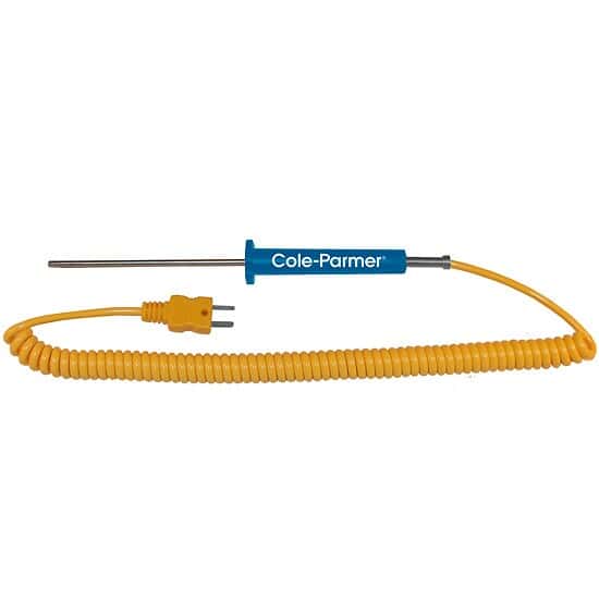 Cole-Parmer Compact Thermocouple Probe, 4.5" L, Grounded; Type K from ...