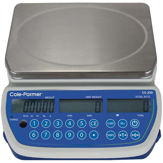 Cole-Parmer CS-200-3K Count Scale, 3kg x 0.1g Readability, Universal ...
