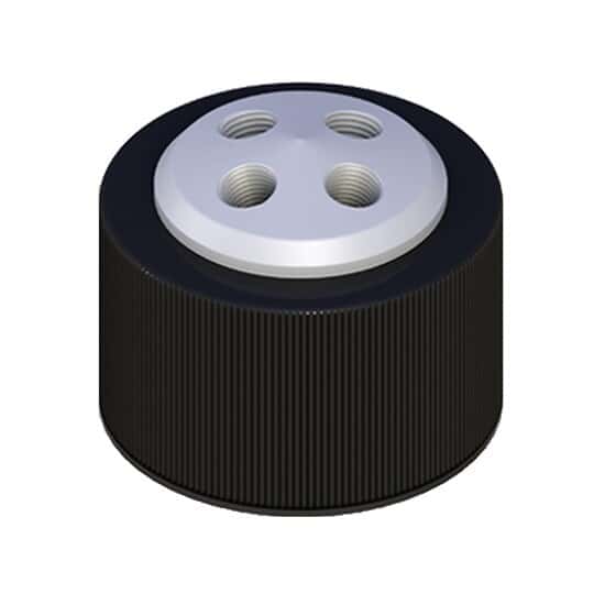 Cole-Parmer VapLock™ Solvent Delivery Cap, four 1/4"-28 ports, GL38; 1 ...