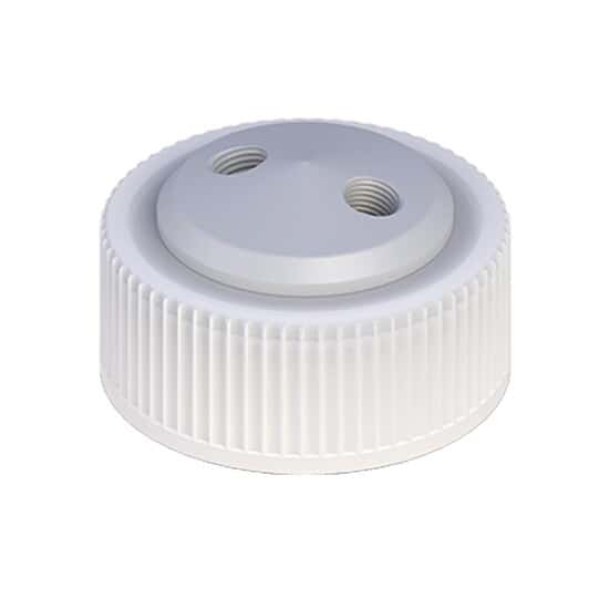 Cole-Parmer VapLock™ Solvent Delivery Cap, two 1/4"-28 ports, 38 mm ...
