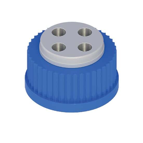 Cole-Parmer VapLock™ Solvent Delivery Cap w/ 304 SS Port Thread Inserts ...