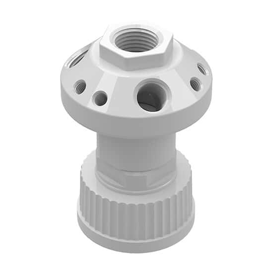 Cole-Parmer VapLock™ Solvent Waste Manifold, PP, GL45, 1x1/2" NPT, 3x1 ...