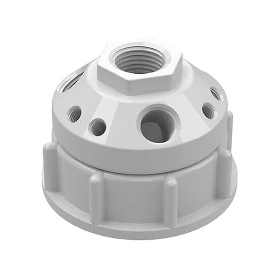 Cole-Parmer VapLock™ Solvent Waste Manifold, PTFE, 61 mm, 1x1/2" NPT ...