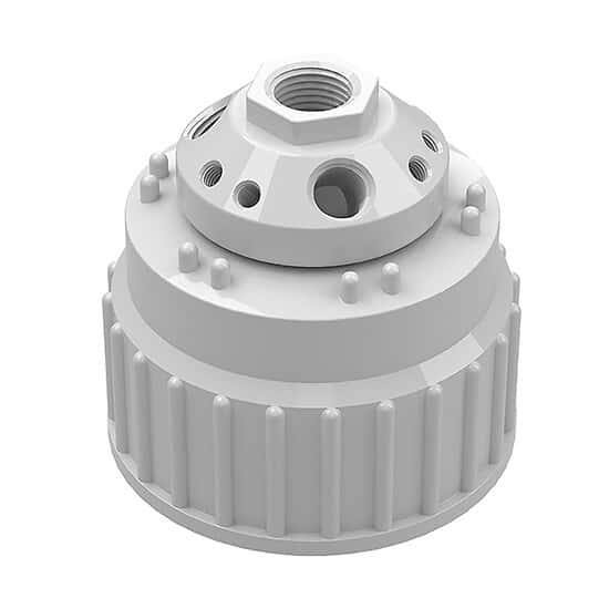 Cole-Parmer VapLock™ Solvent Waste Manifold, PTFE, 83B, 1x1/2" NPT, 3x1 ...