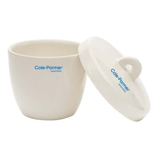 Cole-Parmer High-Form Crucible with Cover, Porcelain, 15 mL; 12/PK from ...