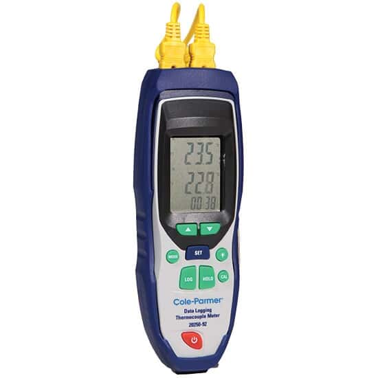 Cole-Parmer Dual-Input Data Logging Thermocouple Thermometer with NIST ...