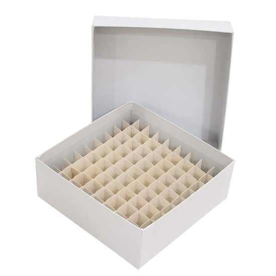 Cole-Parmer Cardboard Freezer Box, Plain White, 5-1/4" x 5-1/4" x 2 ...