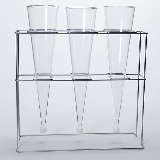 Cole-Parmer Imhoff Settling Cones and Rack Kit; Three Cones, One Rack ...