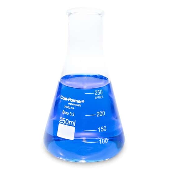 Cole-Parmer Glass Erlenmeyer Flasks, Graduated, Heavy Rim, 250 mL (8 oz ...