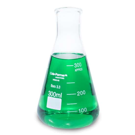 Cole-Parmer Glass Erlenmeyer Flasks, Graduated, Heavy Rim, 300 mL (10 ...