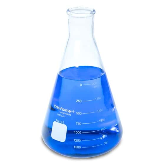 Cole-Parmer Class A, Type 1 Glass Erlenmeyer Flask, 2000 mL (64 oz); 1 ...