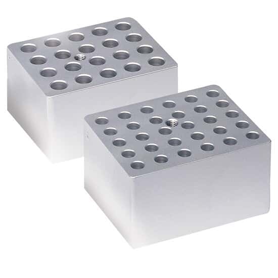 Cole-Parmer Heating Block, Aluminum, 4 x 42 mm dia Bottles from Cole-Parmer