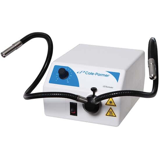 Cole-Parmer LED Fiber Optic Illuminator, Dual-Gooseneck Light Pipe; 230 ...