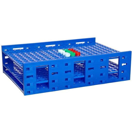 Cole-Parmer High-Capacity Tube Rack, 10 to 13 mm, Blue from Cole-Parmer