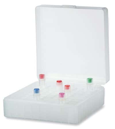 Polypropylene storage boxes with hinged lid for 100 (1.5 mL) tubes, 6 ...