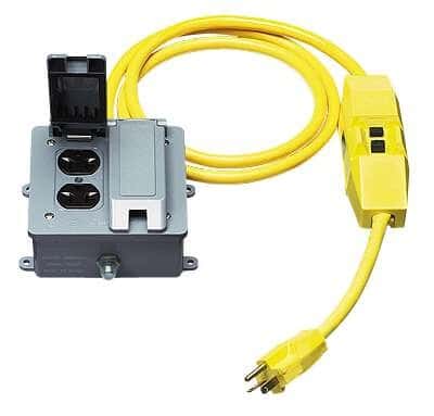 GFCI quad box with right-angle standard U.S. three-prong plug, 6 ft ...