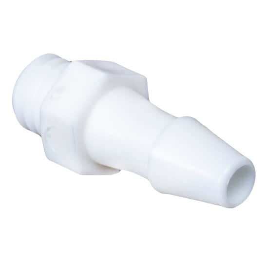 Cole-Parmer Threaded to Hose Barb Fitting, Straight Adapter, White ...
