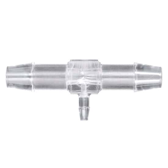 Cole-Parmer Hose Barb Fitting, Tee Reducer, Natural Polycarbonate, 1/4" ID x 1/4" ID x 3/32" ID ...
