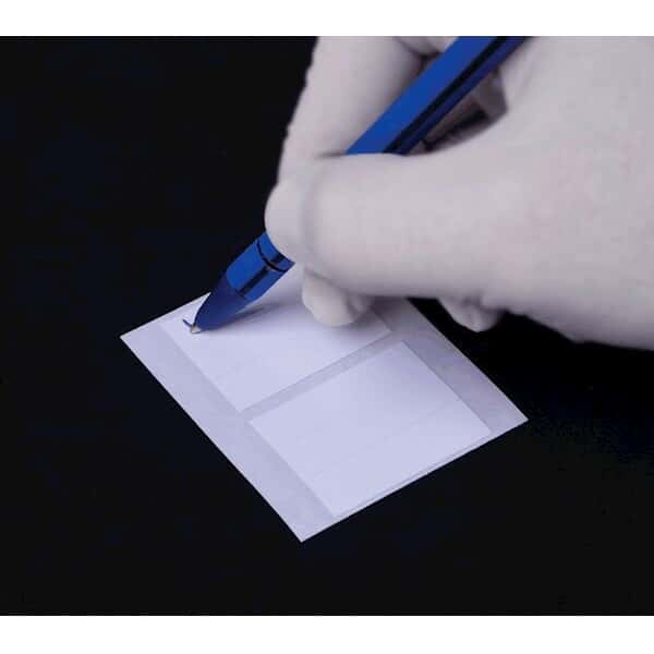 Blank Adhesive Labels w/ Clear Overlay, 1-3/8" W x 3/8" H; 25/Pk from ...