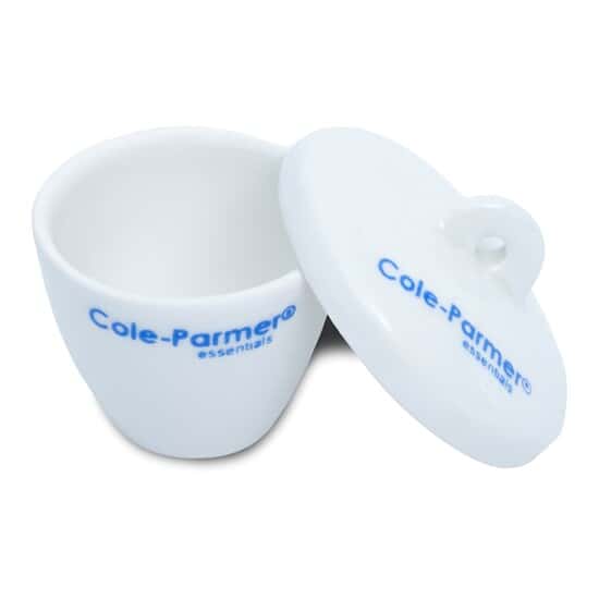 Cole-Parmer High-Form Crucible with Cover, Porcelain, 15 mL; 6/PK from ...