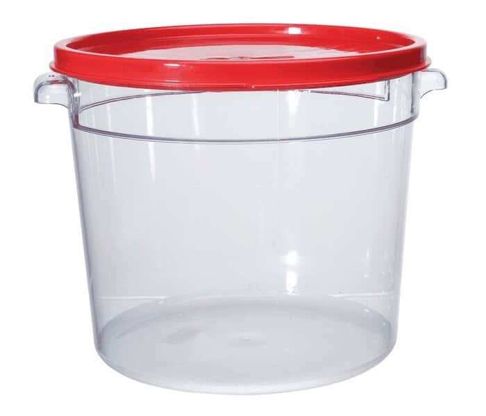 Round Storage Container with Handle, PC, 18 qt; 6/PK from Cole-Parmer