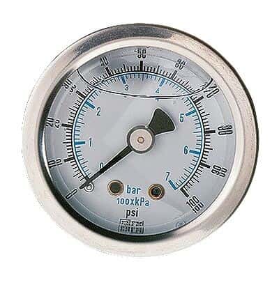 Cole-Parmer 0 to 100 psi Dual-Scale Gauge, 1 1/2" Dial from Cole-Parmer