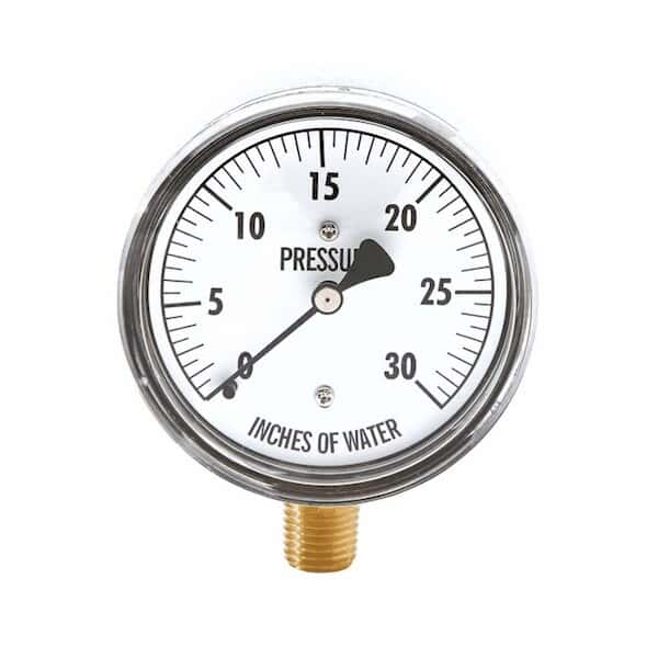 Cole-Parmer Pressure Gauge ~ 1/4" NPT(M) process connection; 0 to 30" Water Column from Cole-Parmer