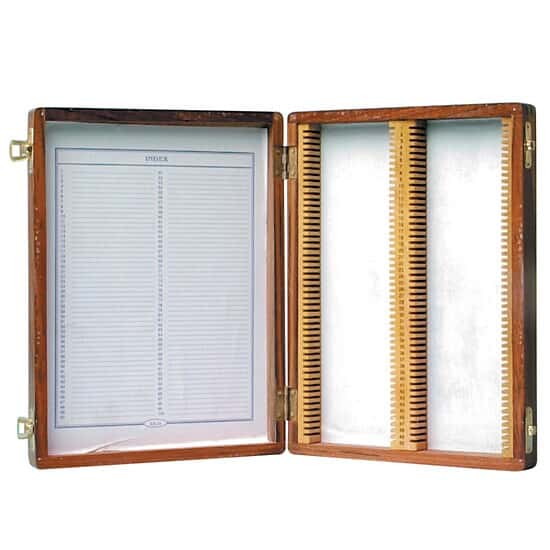 Cole-Parmer Microscope Slide Storage Box, Wooden, Holds 25 Slides from ...